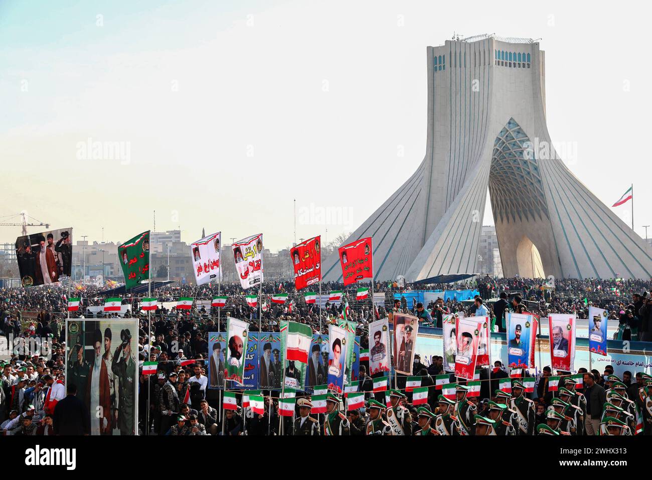 Iranian President Ebrahim Raisi speaks during the 45th anniversary of ...