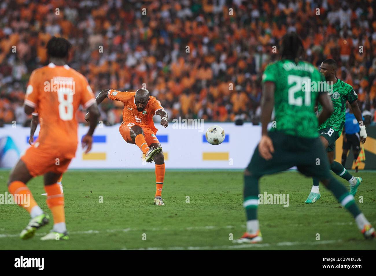 AFACON FINAL.ABIDJAN, IVORY COAST, FRIDAY, FEBRUARY 11, 2024. Ivorian Seko Fofana in firing ...