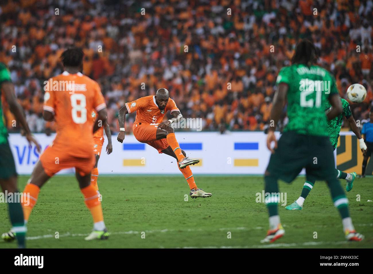 AFACON FINAL.ABIDJAN, IVORY COAST, FRIDAY, FEBRUARY 11, 2024. Ivorian Seko Fofana in firing ...