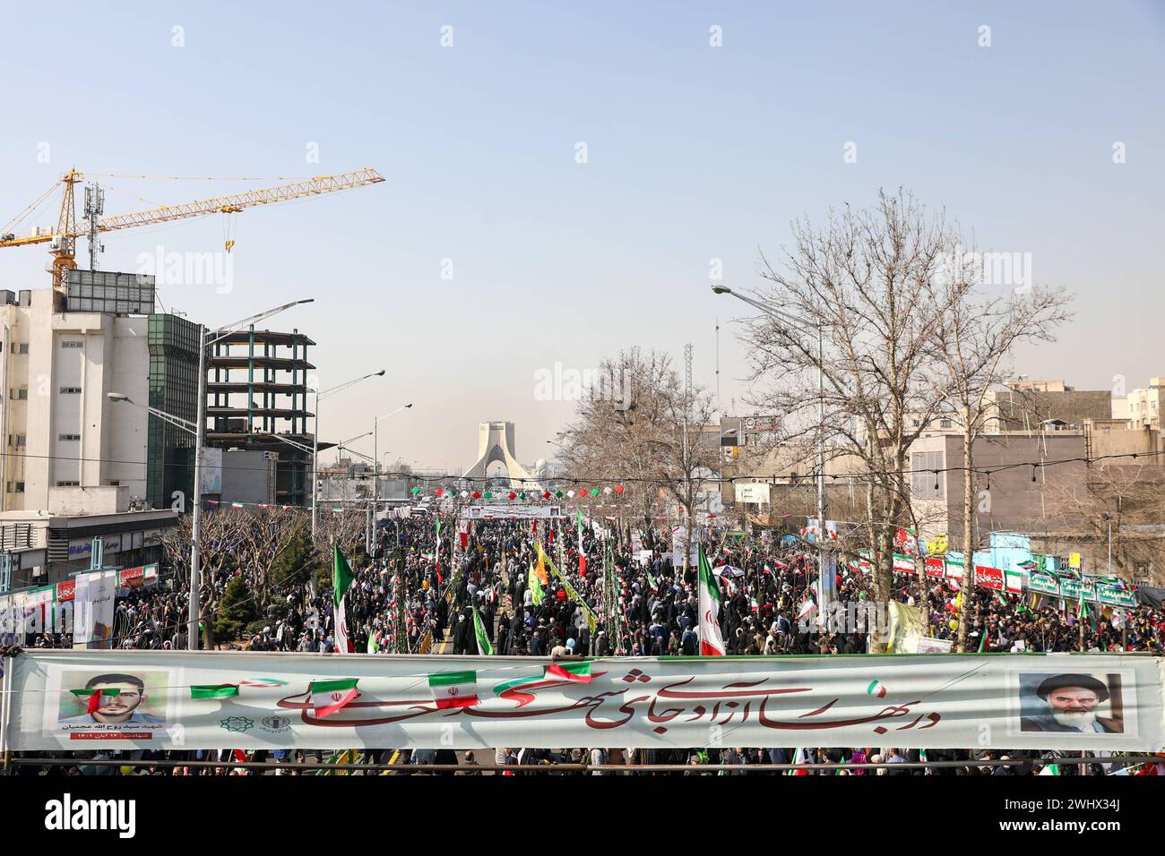 Iranian President Ebrahim Raisi speaks during the 45th anniversary of ...