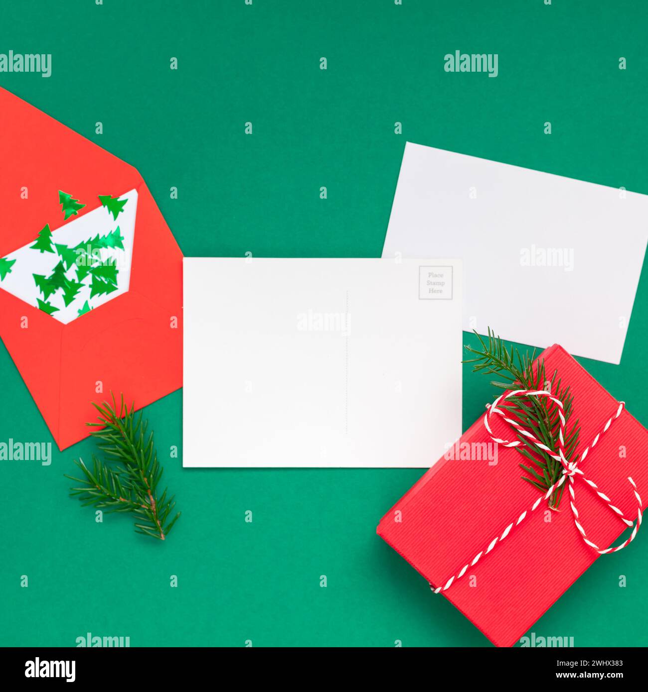 Christmas greetings letter mockup Stock Photo - Alamy