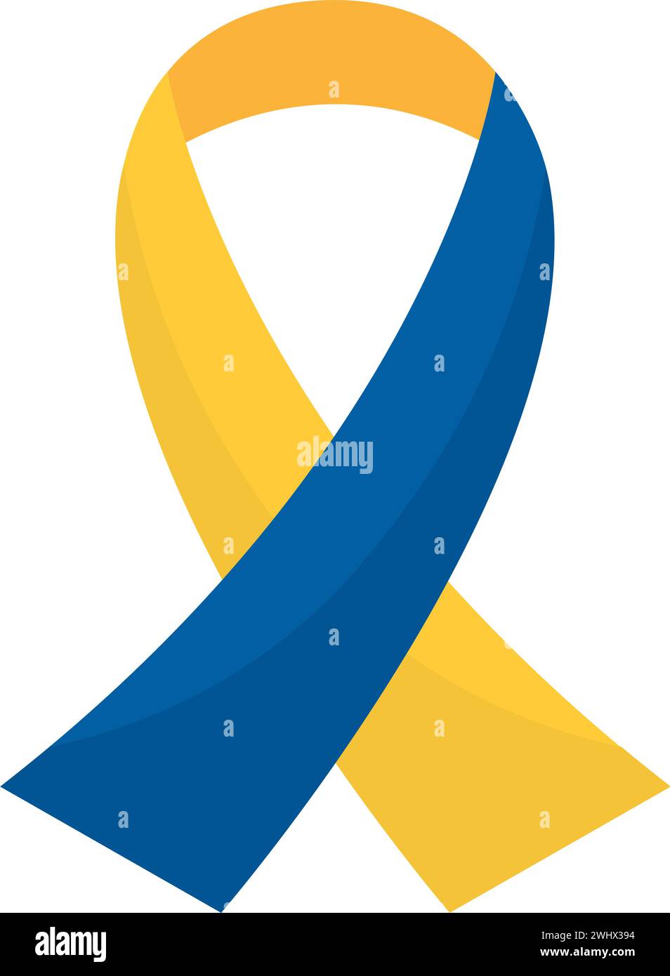 Blue yellow awareness ribbon Stock Vector Images - Alamy