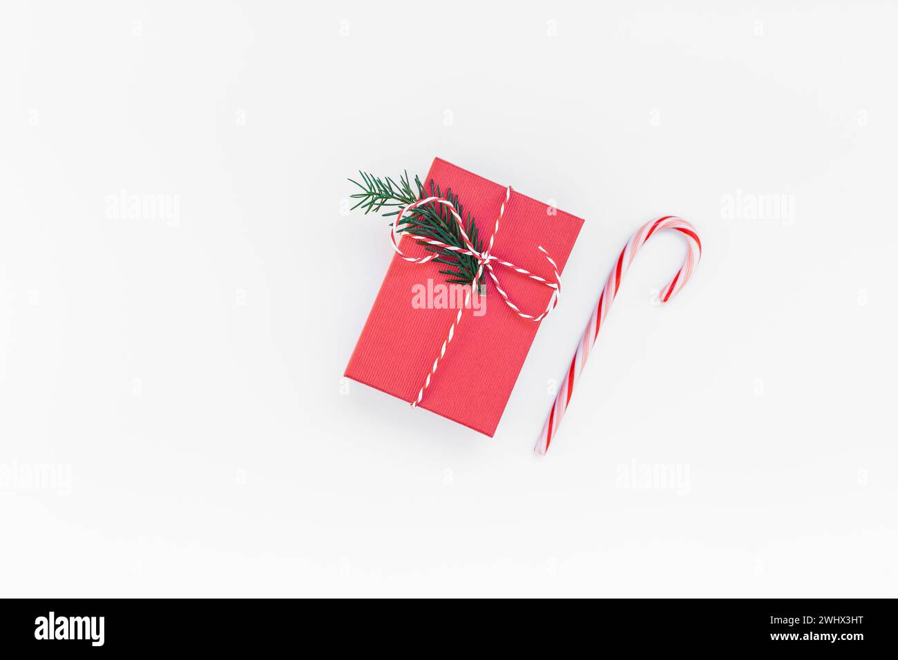 Christmas red present isolated on white background Stock Photo - Alamy