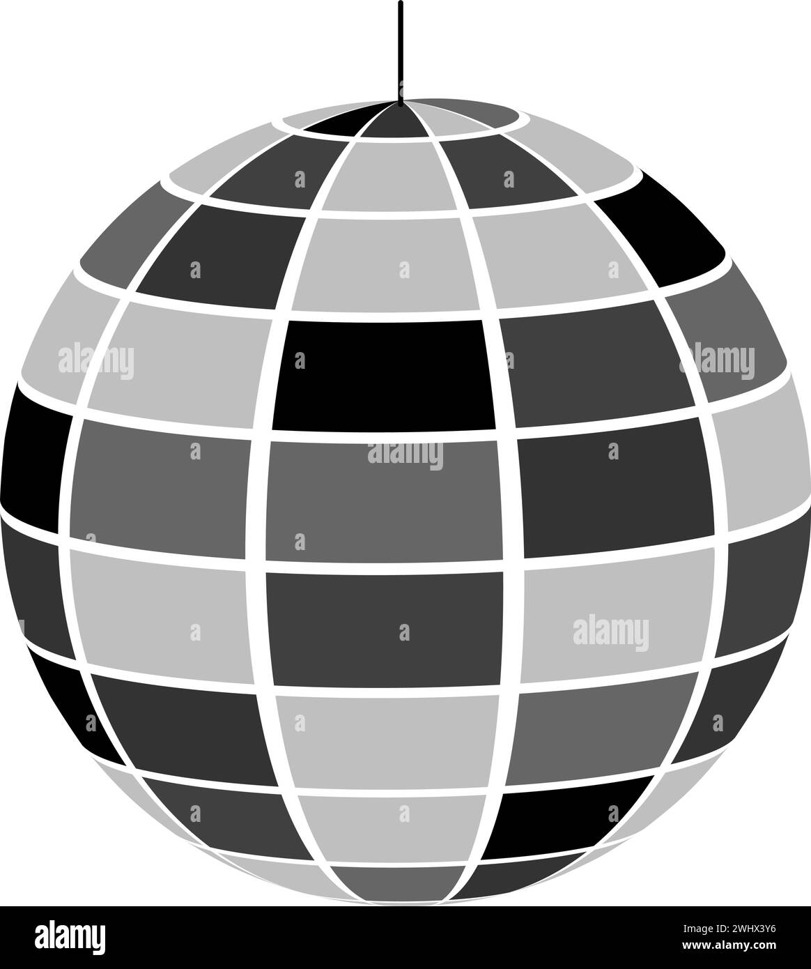 Mirror discoball icon. Shining night club sphere. Dance music party ...