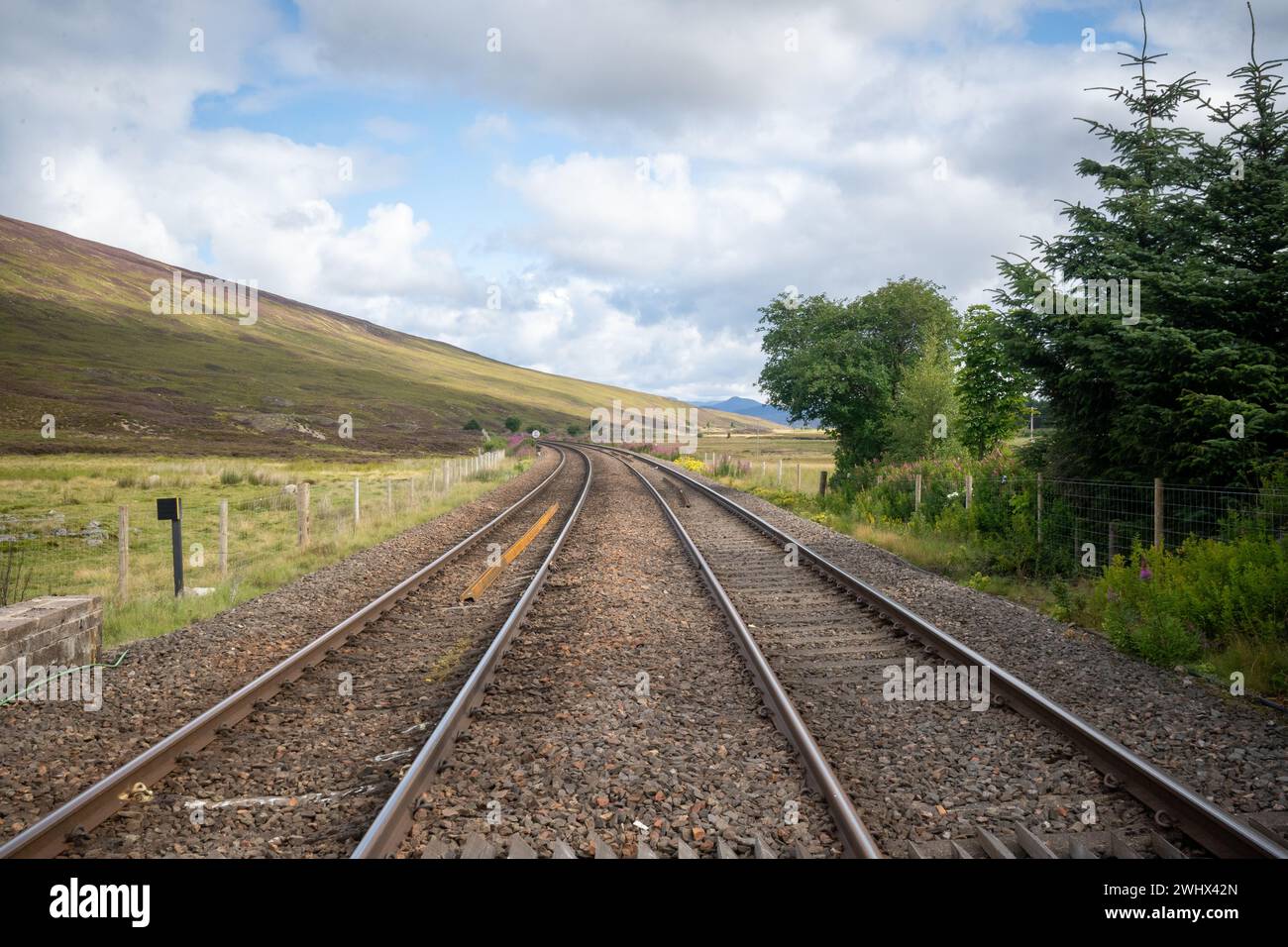Two rail tracks in the countryside. High quality photo Stock Photo - Alamy