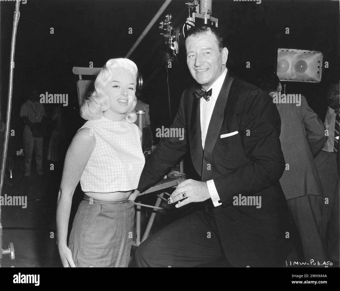 British Film Actress DIANA DORS with JOHN WAYNE on the set of I MARRIED ...