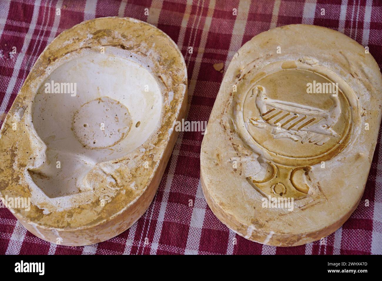 Mold for Roman oil lamps Stock Photo - Alamy
