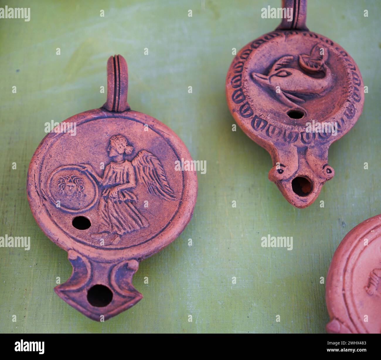 Roman oil lamps Stock Photo - Alamy