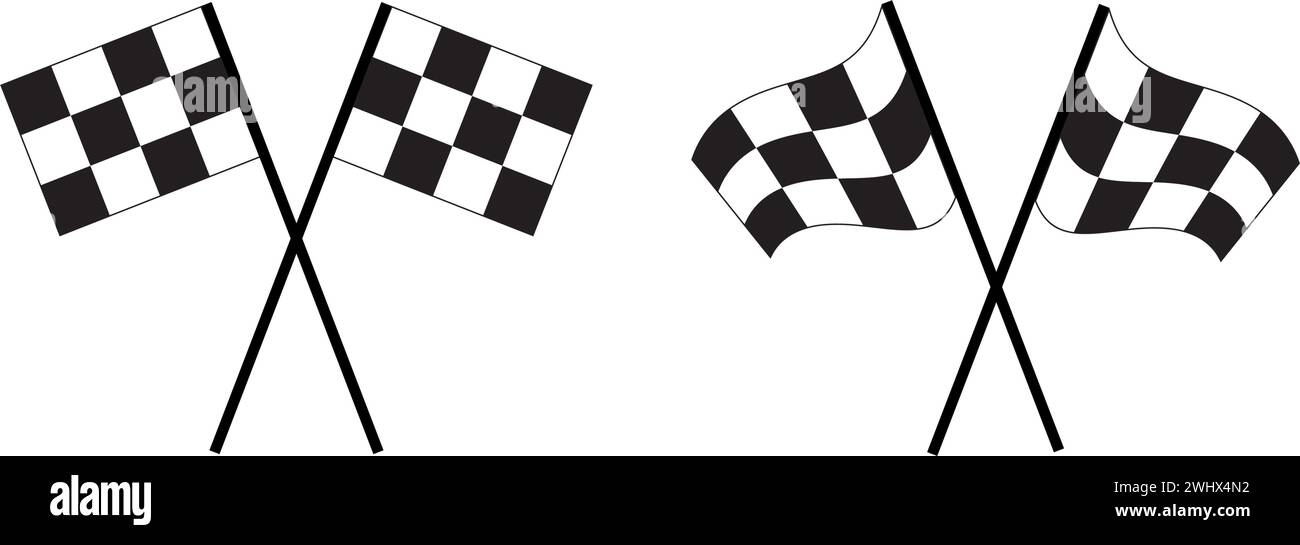 Crossed Checkered Flags With Banner Number 22 Race Car With Crossed