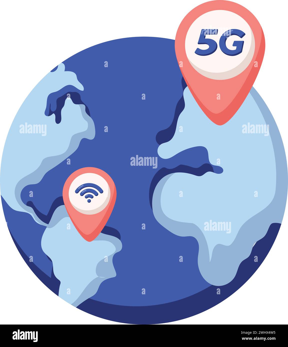 Abstract 5g world map Stock Vector Images - Alamy