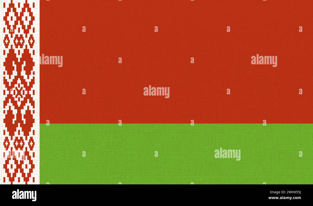 Flag of Belarus. Belorussian flag on fabric surface. Fabric texture ...