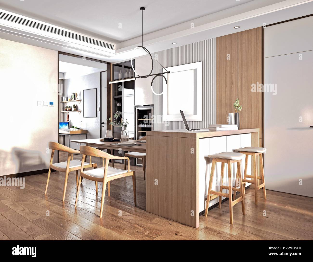 3d render home interior living room Stock Photo - Alamy