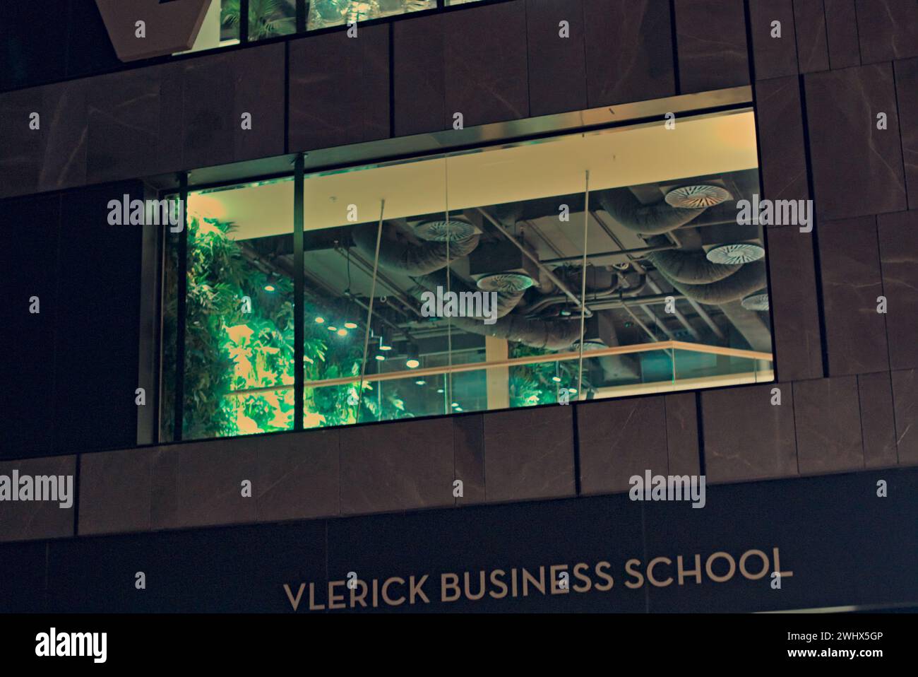 Brussels, Belgium. 9 February 2024. Facade of the building. Vlerick ...