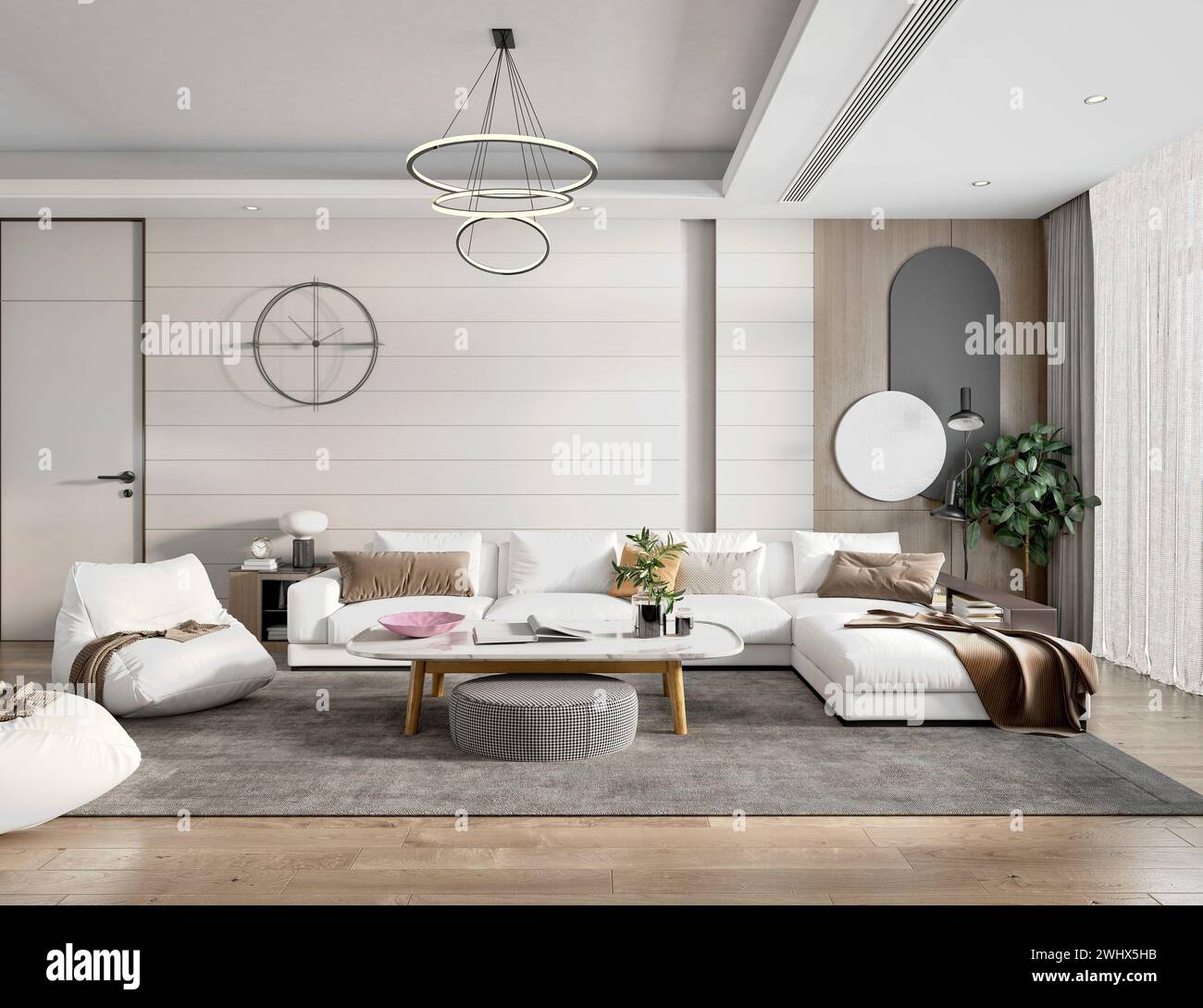 3d render home interior living room Stock Photo - Alamy