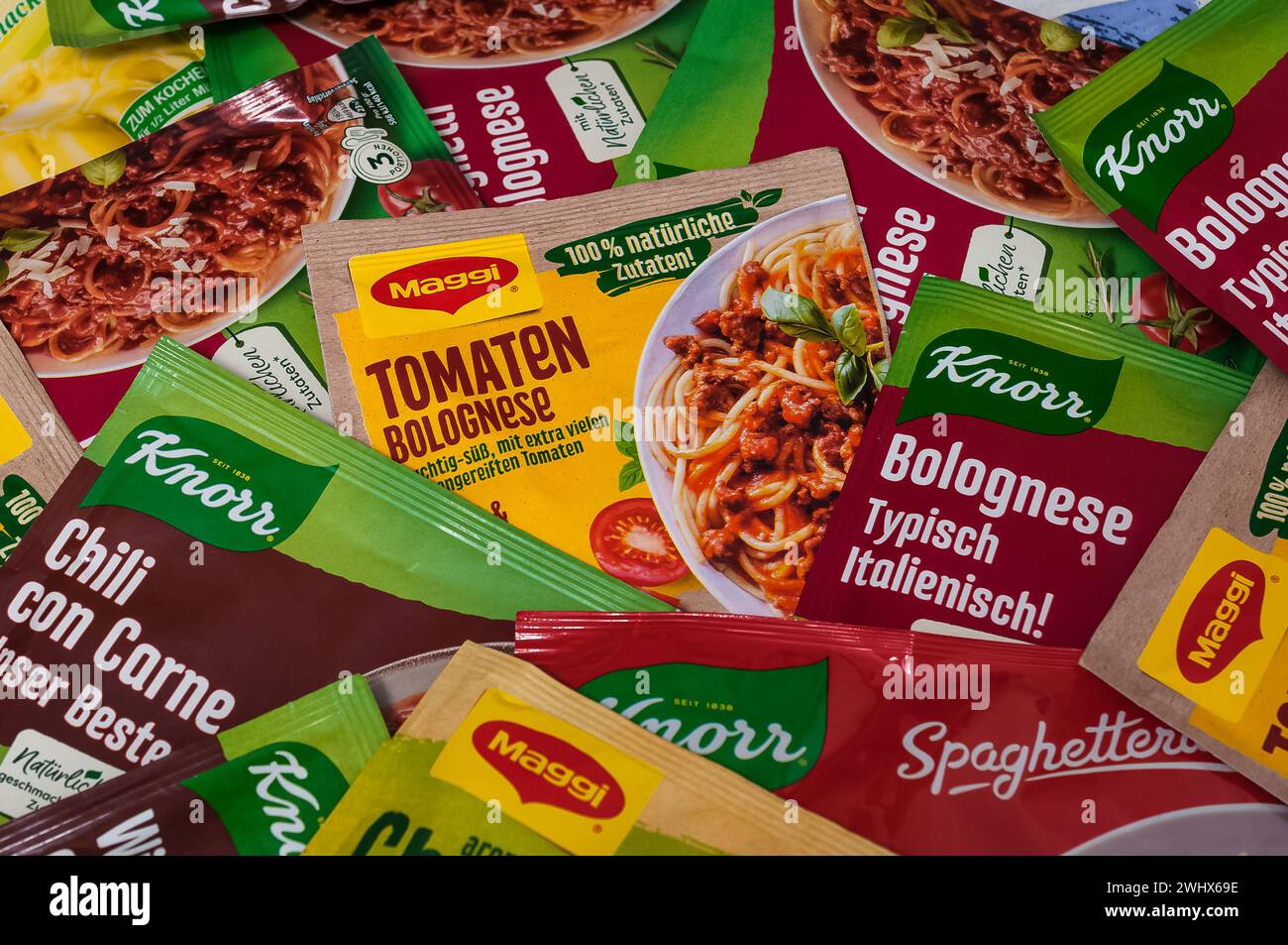 Maggi and Knorr ready meals from the supermarket Stock Photo - Alamy