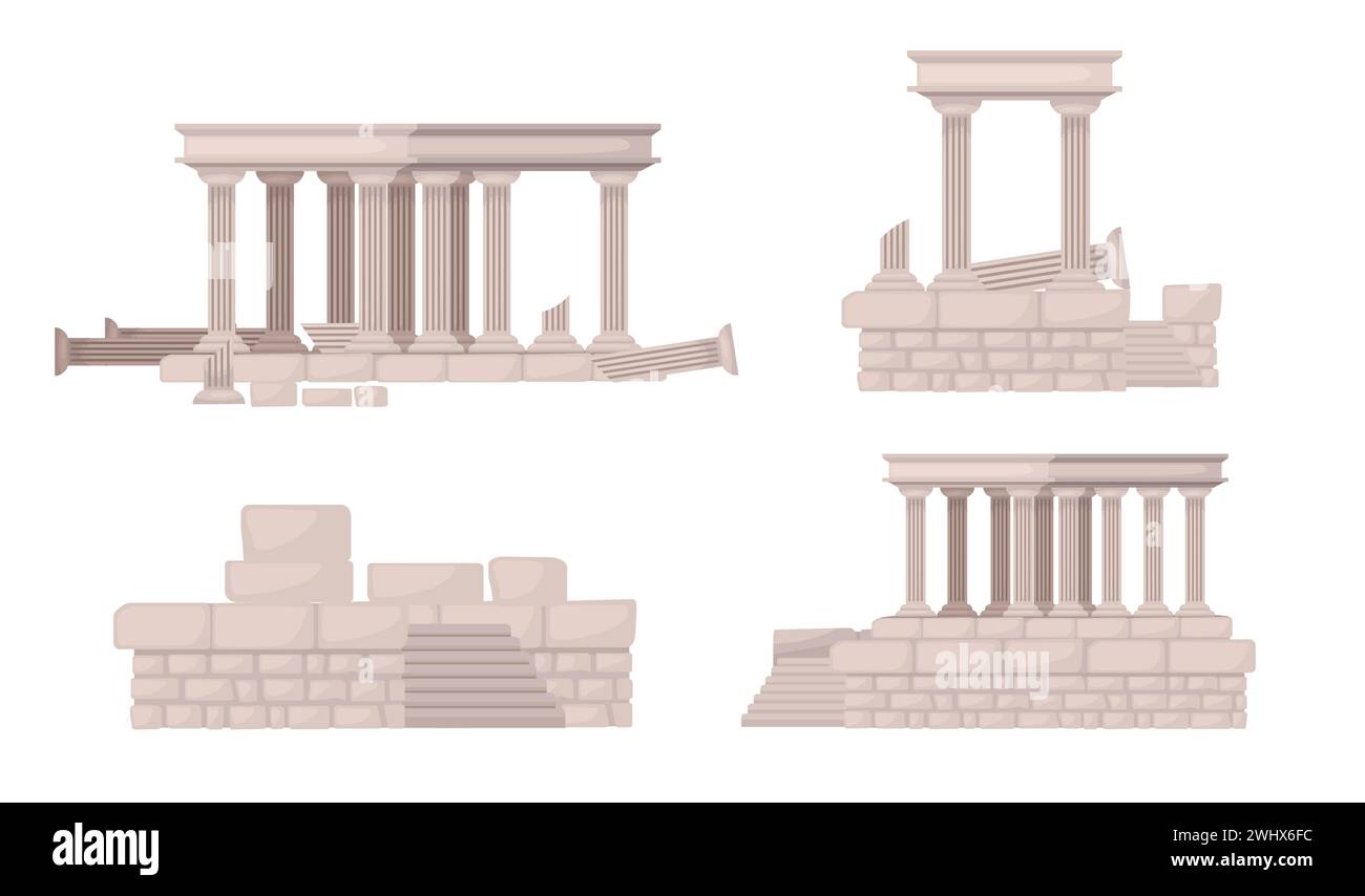 Set of Ancient greek temple with columns vector illustration isolated ... Set of Ancient greek temple with columns vector illustration isolated ...