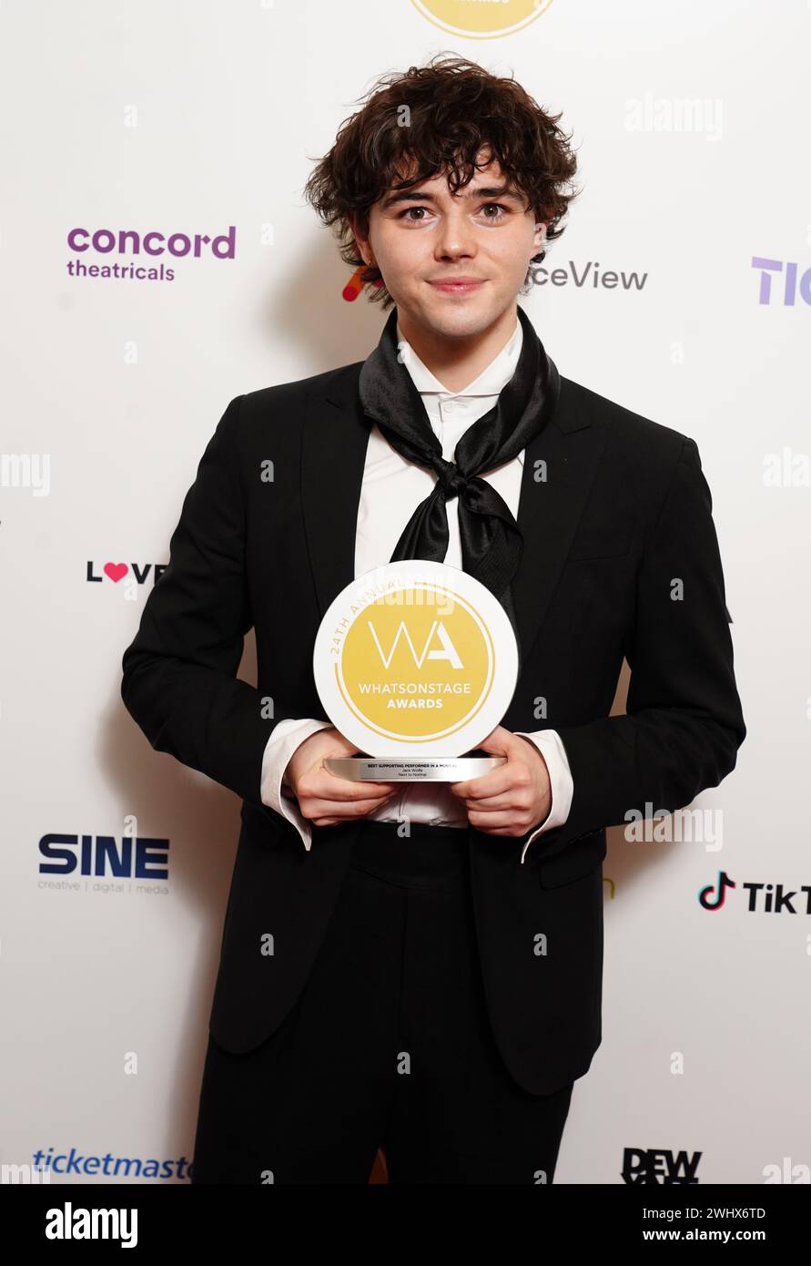 Jack Wolfe with the award for Best Supporting Performer in a Musical at ...