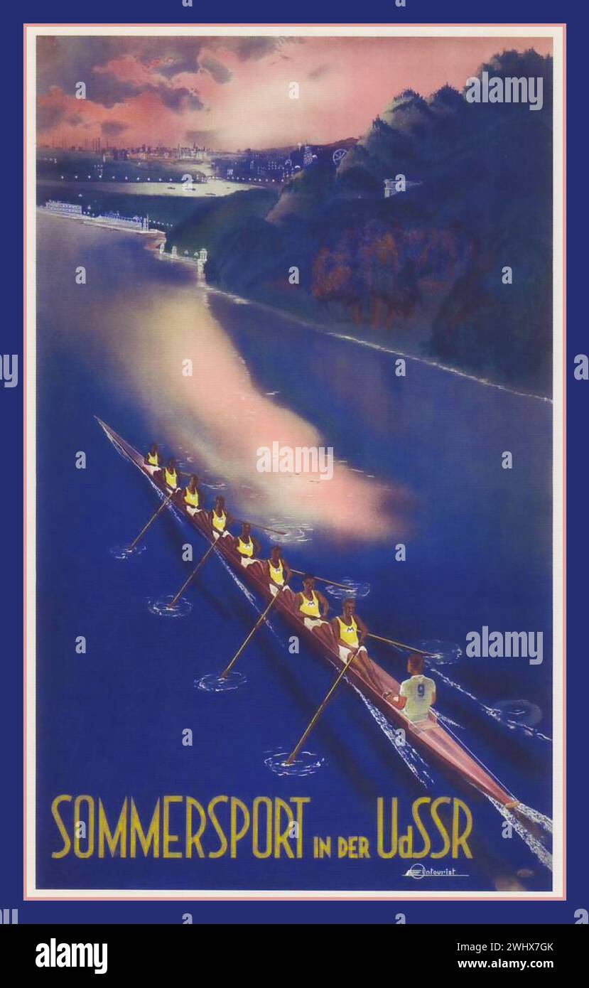 1939 Vintage Intourist Soviet Russian USSR Travel Sports Poster ...