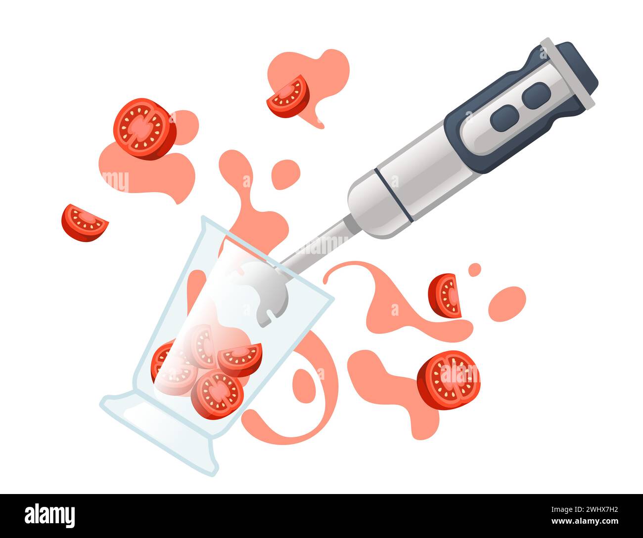 Handheld blender with fresh tomato household electrical kitchen ...