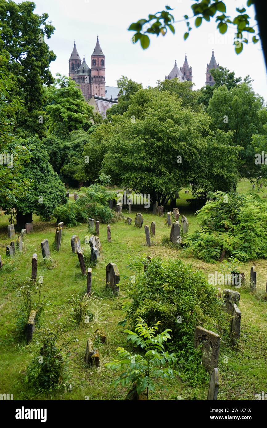 Jewish cemetery Worms, Heiliger Sand, Rhineland-Palatinate Stock Photo ...