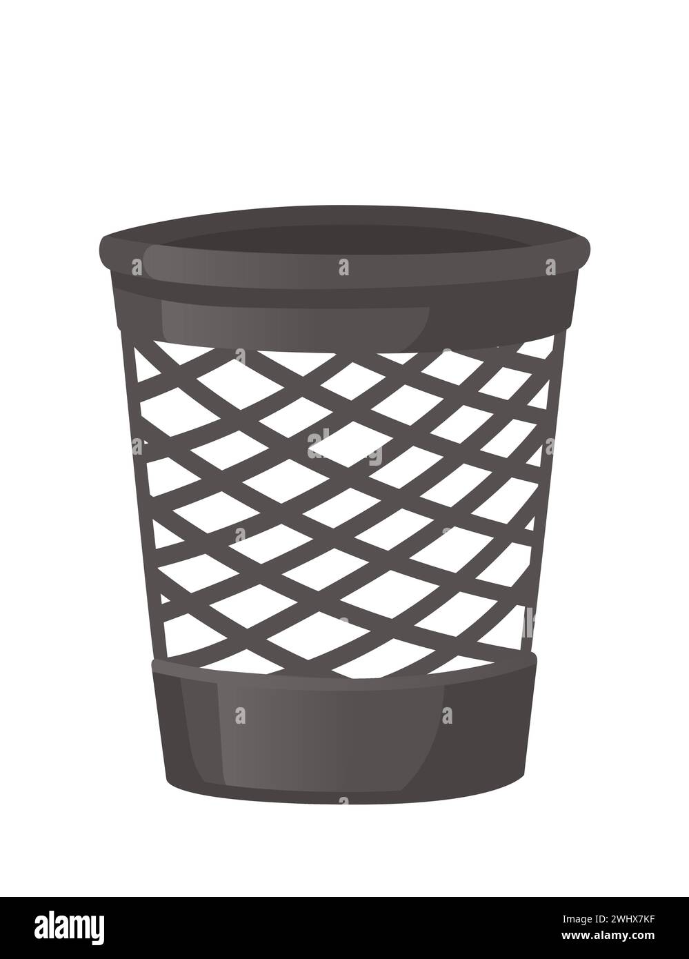 Black small trash can with net design vector illustration isolated on ...