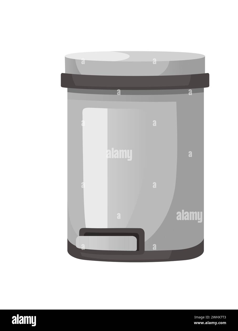 Modern trash can with push button for open lid vector illustration ...