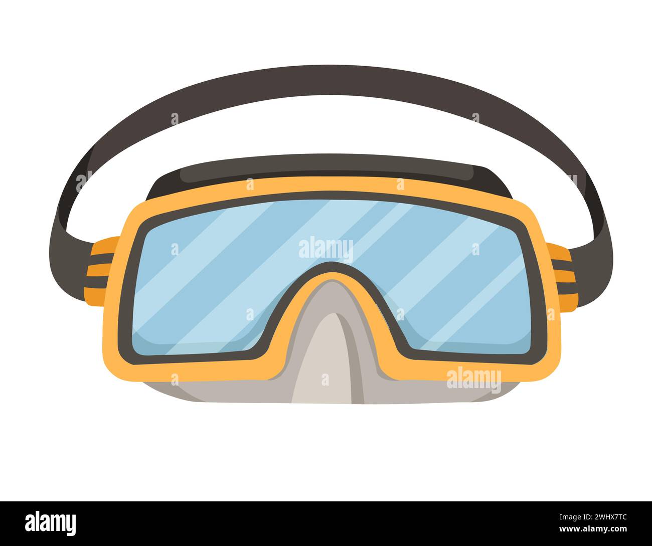 Modern plastic mask for swimming underwater vector illustration ...