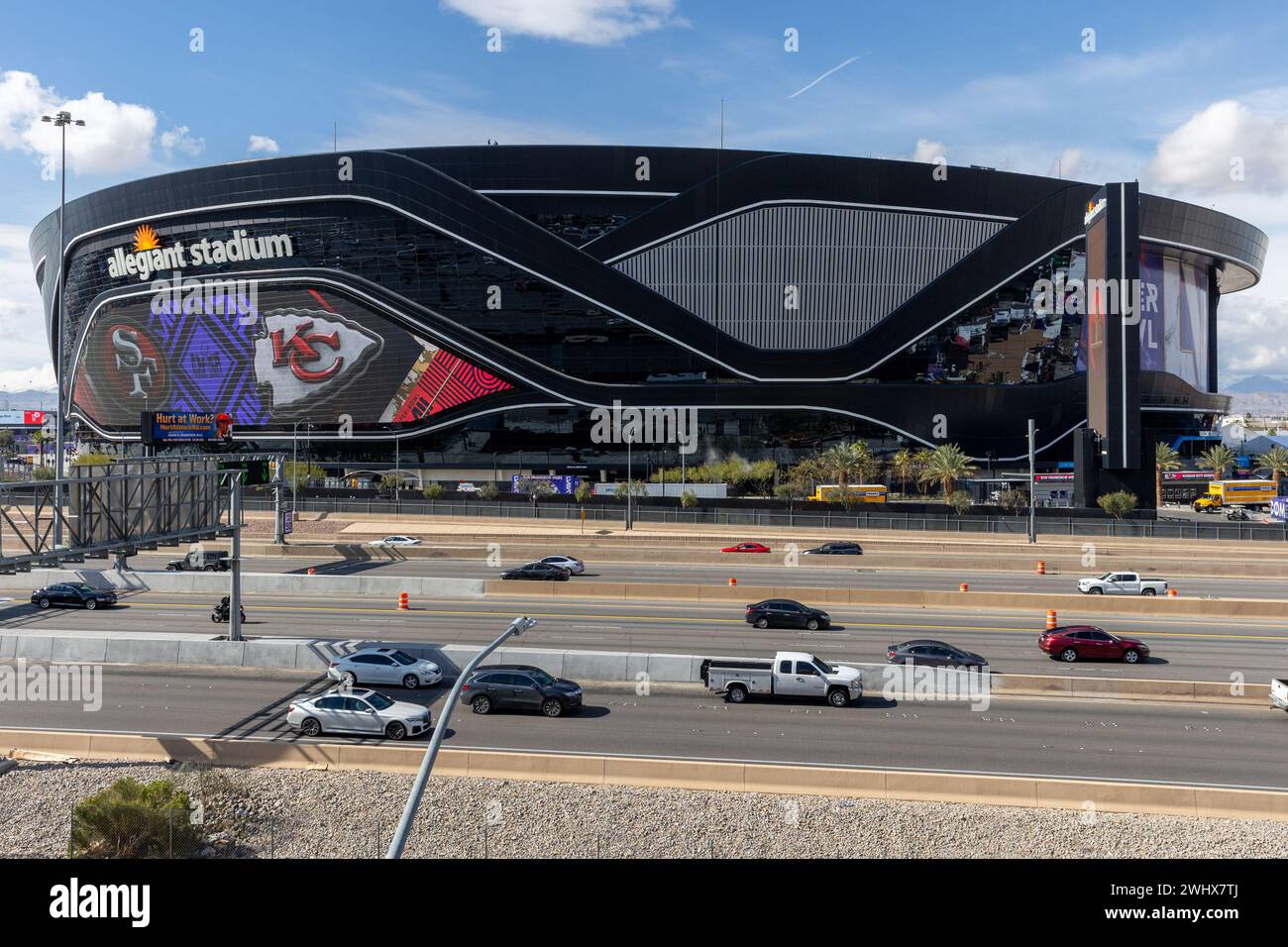 Las Vegas, USA. 09th Feb, 2024. Massive graphics on the outside of ...
