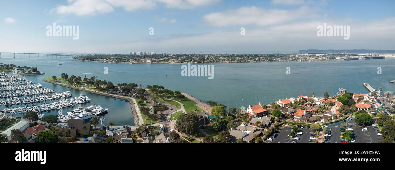 Aerial waterfront coronado bridge island hi-res stock photography and ...