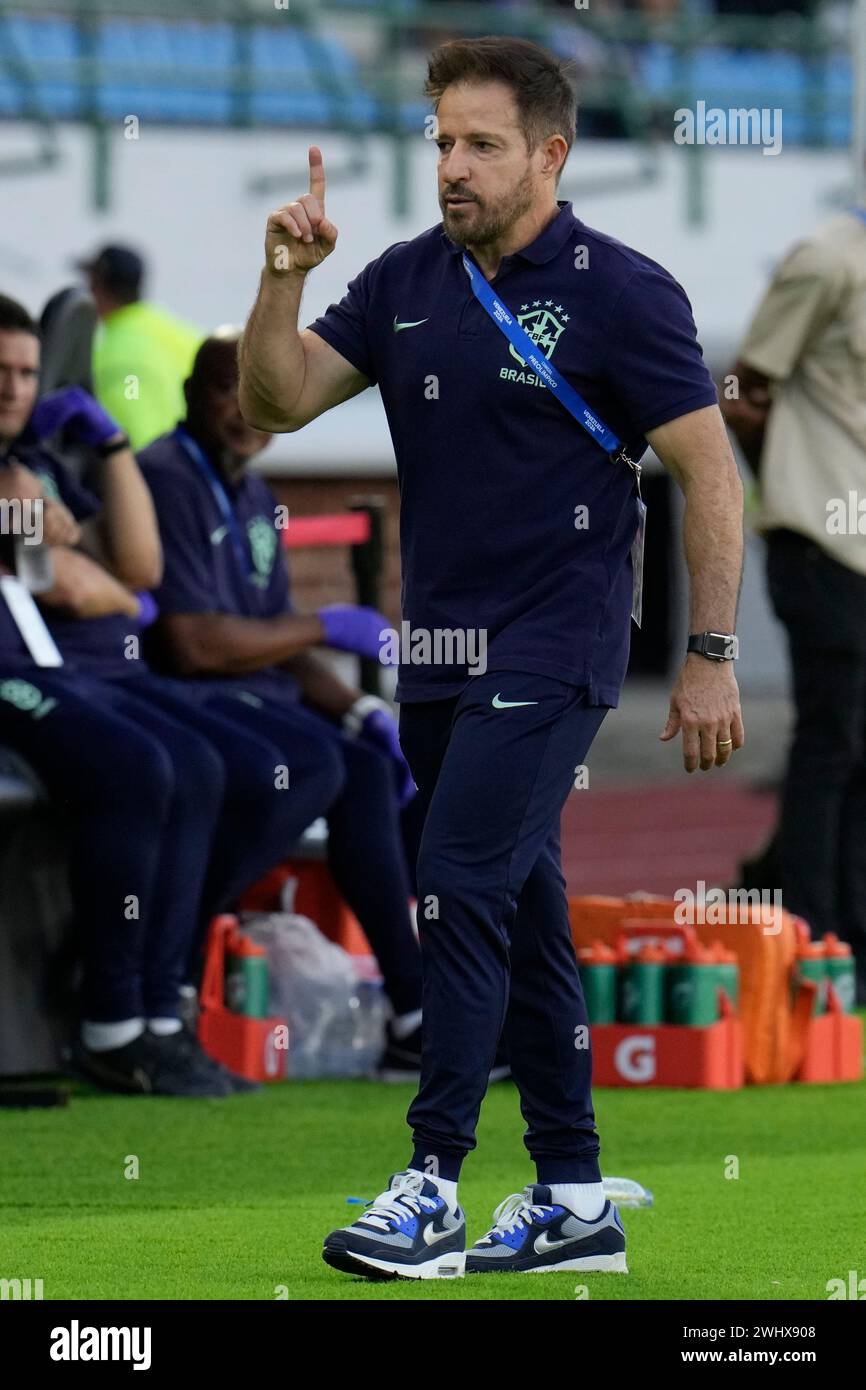 Brazil's coach Ramon Menezes gestures during South America's under-23 ...