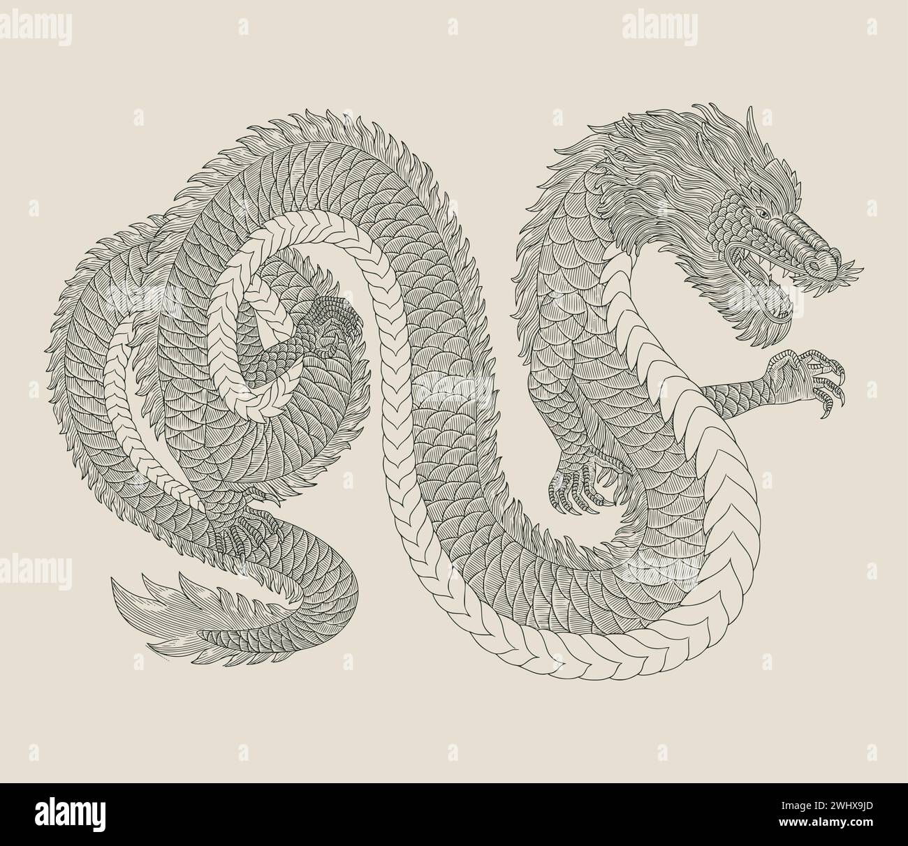 Vintage japanese illustration vector Stock Vector Images - Alamy