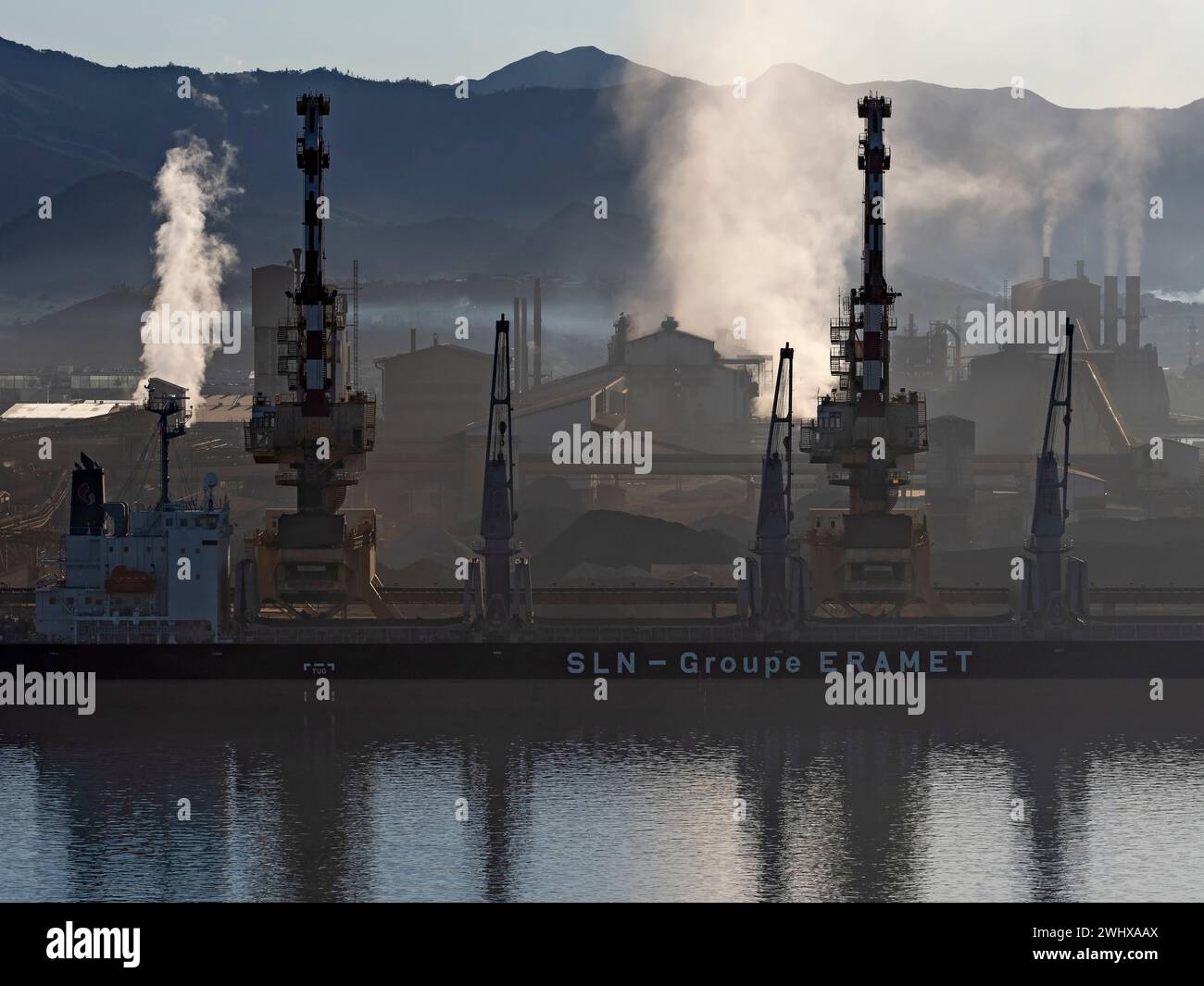 Mining Industry / Bulk Ore carrier ship Amborella loading Nickel Ore in ...