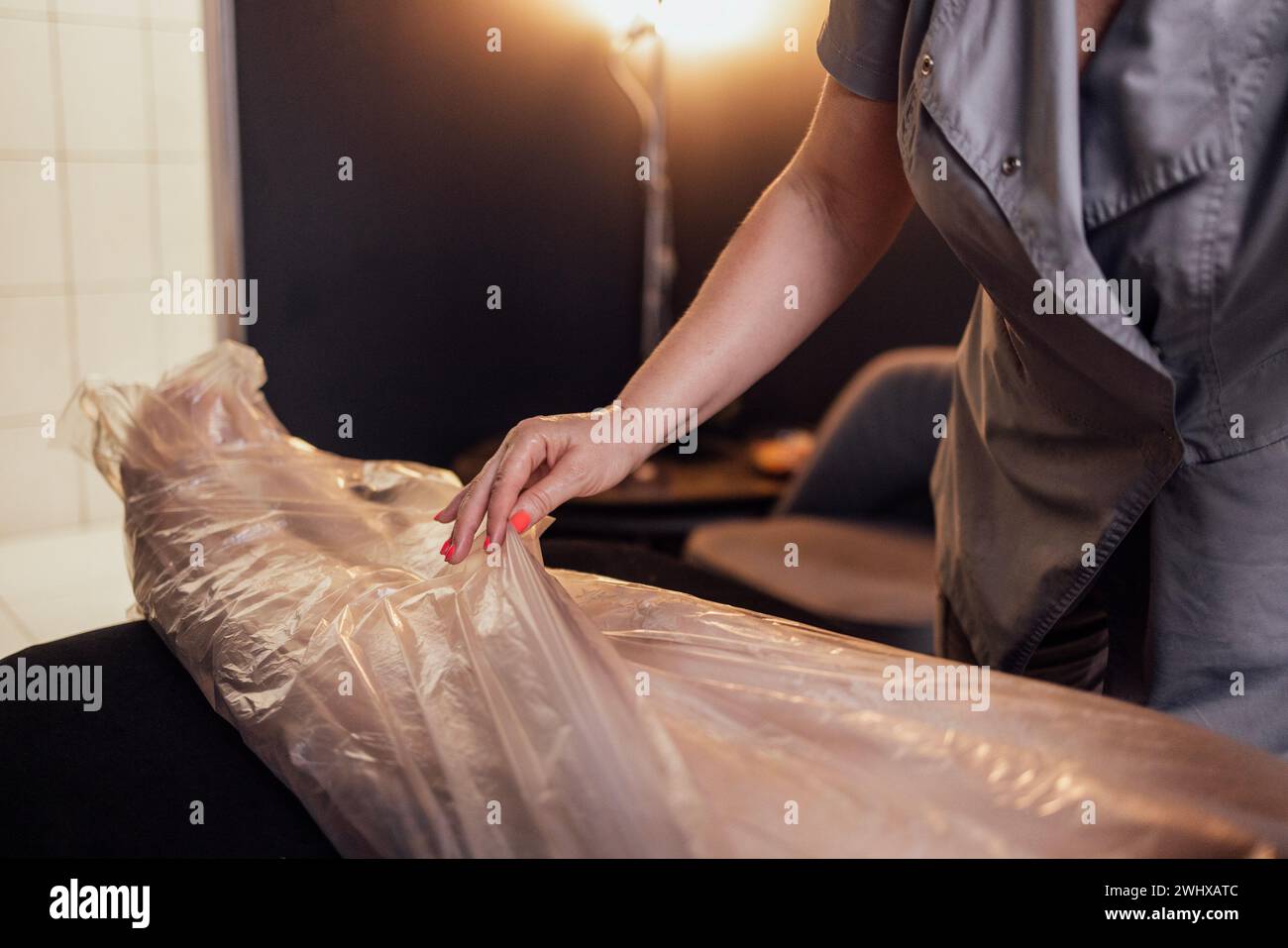 Plastic wrap body hi-res stock photography and images - Alamy
