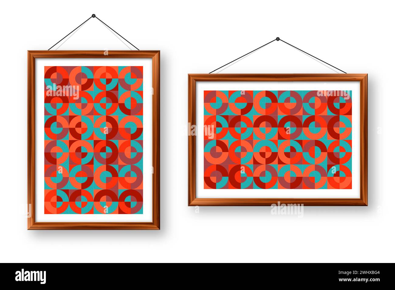 Picture frame with geometric trendy pattern. Modern background, simple ...