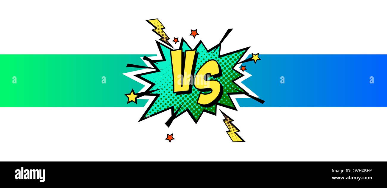 Cartoon comic background. Vs, fight versus. Comics book colorful ...