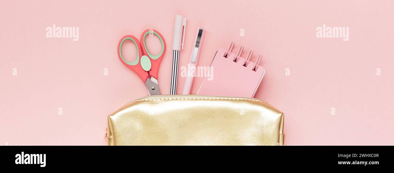 Golden school case for girl Stock Photo - Alamy