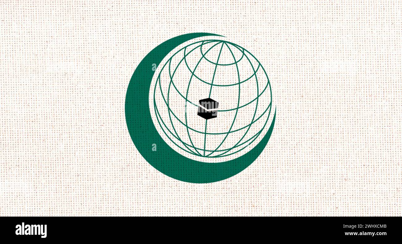 The Organization of Islamic Cooperation flag, OIC flag. Fabric Texture ...