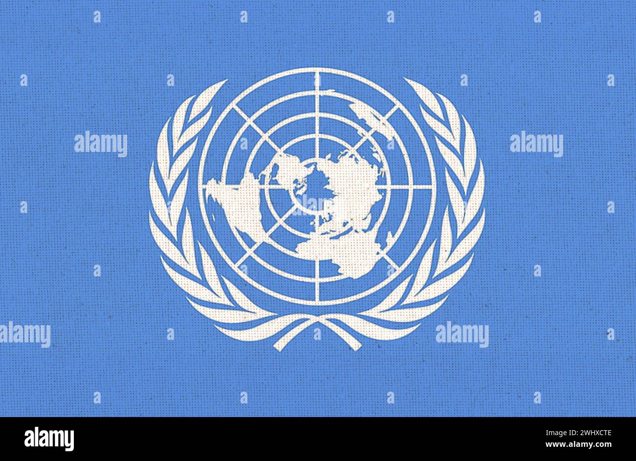 UN flag. Flag of the United Nations. The emblem on the United Nations ...