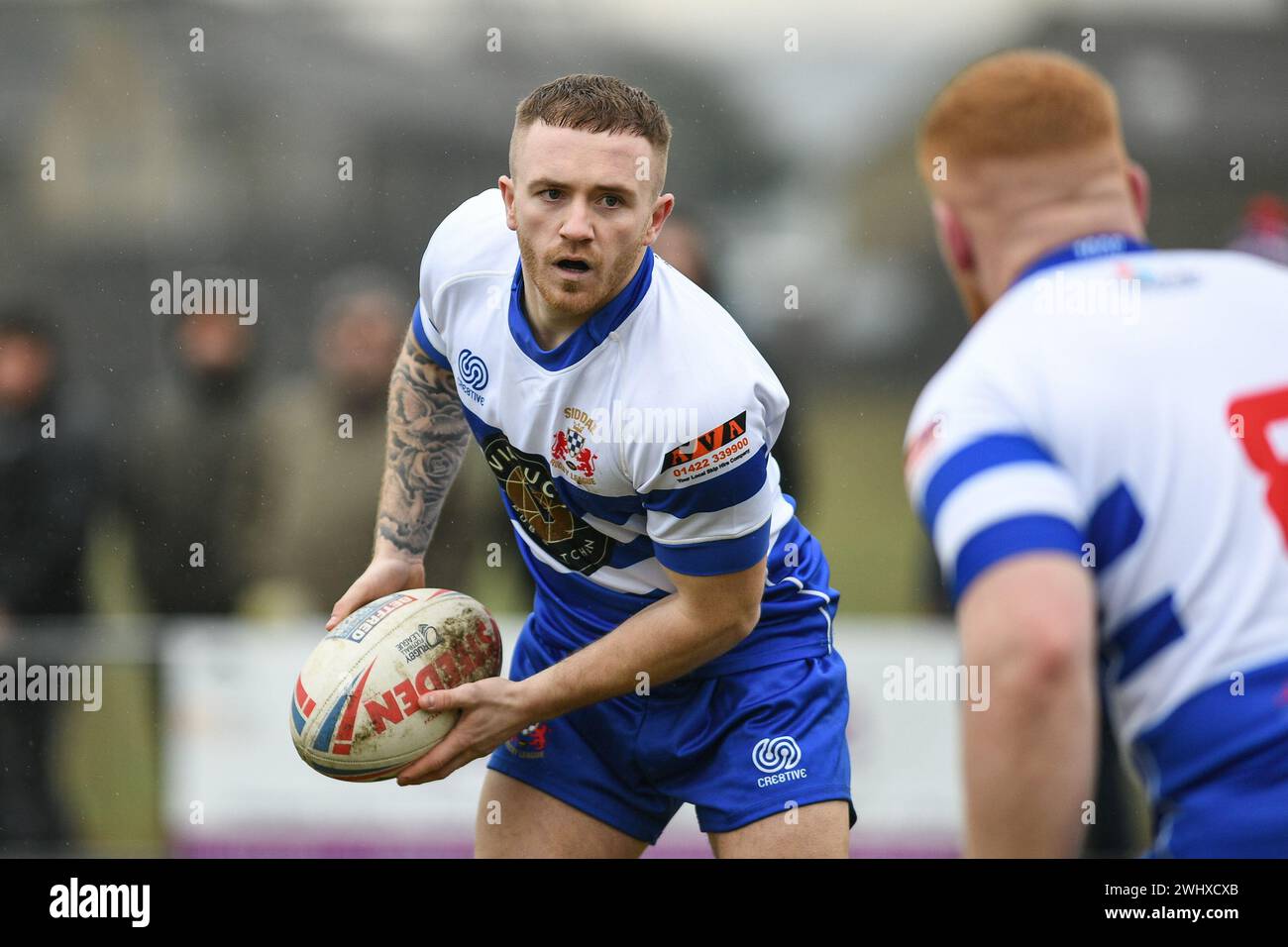 Halifax, England - 7th February 2024 - Christian Ackroyd of Siddal ...