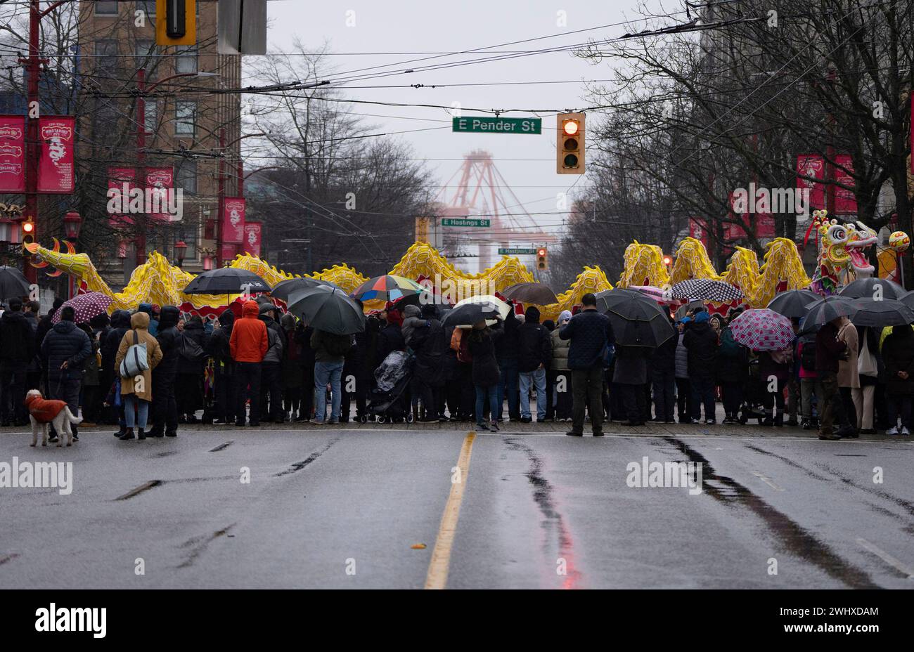 People perform a dragon dance during the 50th annual Spring Festival ...