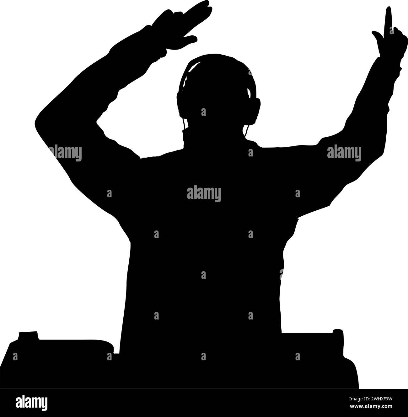 Man dancing headphones on Stock Vector Images - Alamy