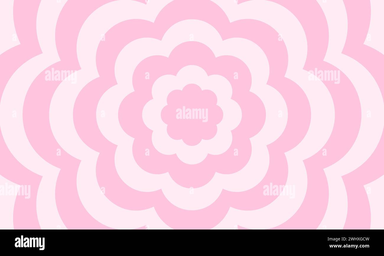 Concentric flowers background. Trendy girly y2k pattern in pastel pink ...