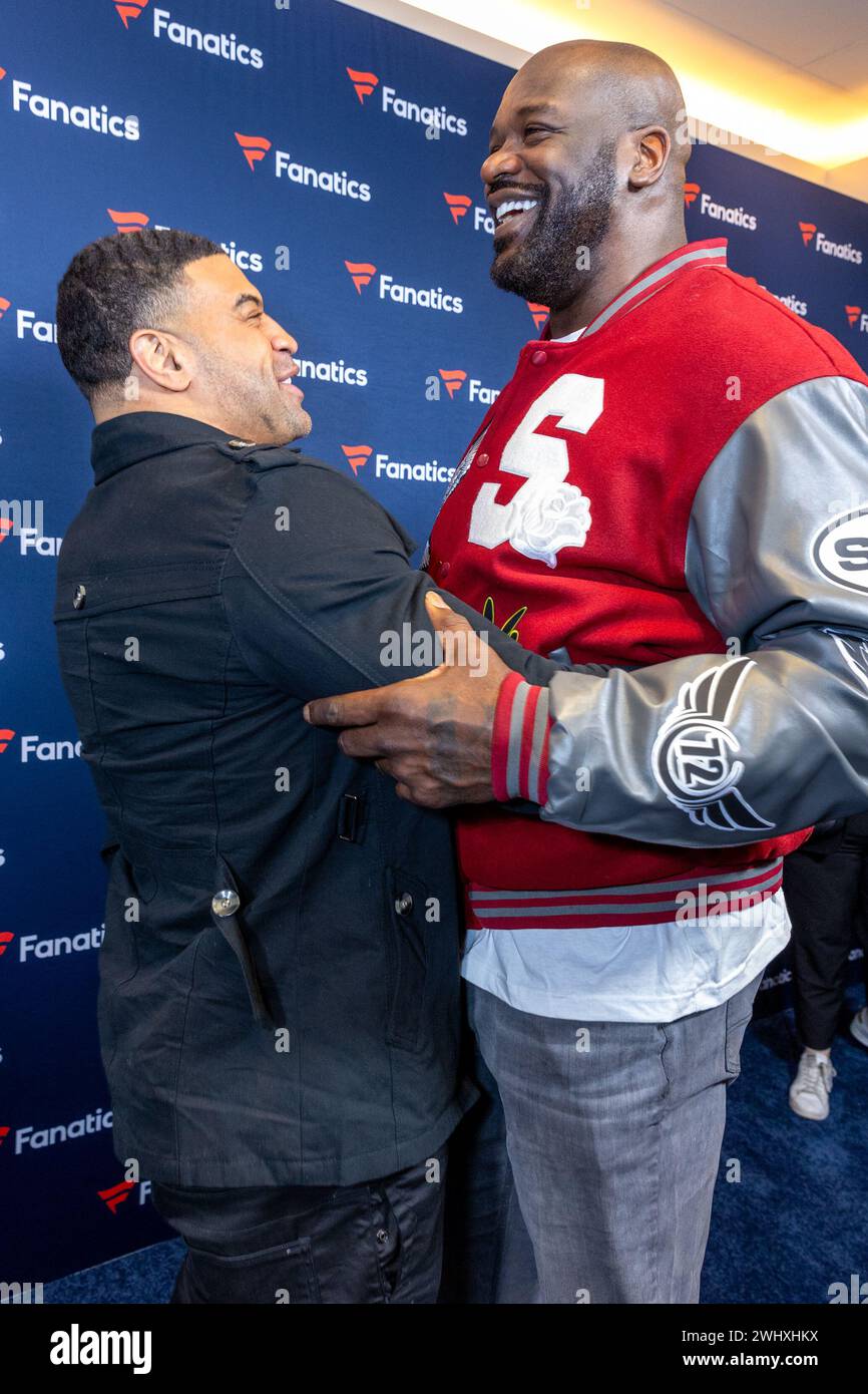 Las Vegas, USA. 10th Feb, 2024. Sean Merriman (L) and Shaquille O'Neal ...