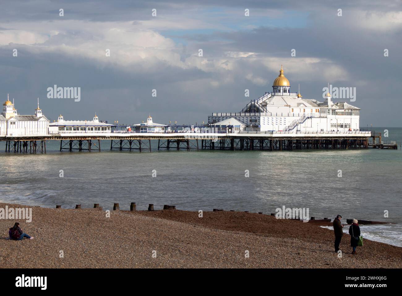 Eastbourne Pier, a seaside pleasure pier in Eastbourne, East Sussex, on ...