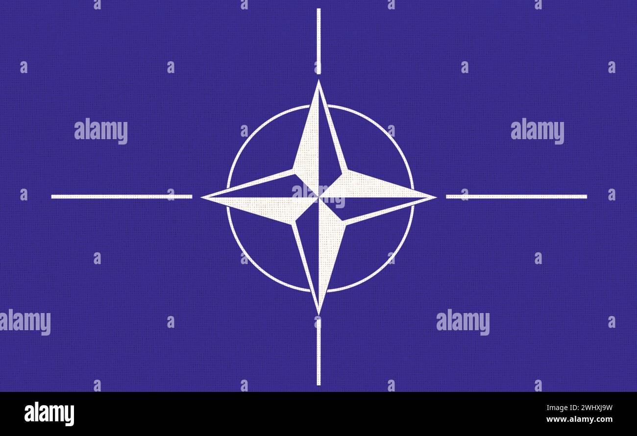 NATO (North Atlantic Treaty Organization) flag. NATO is international ...