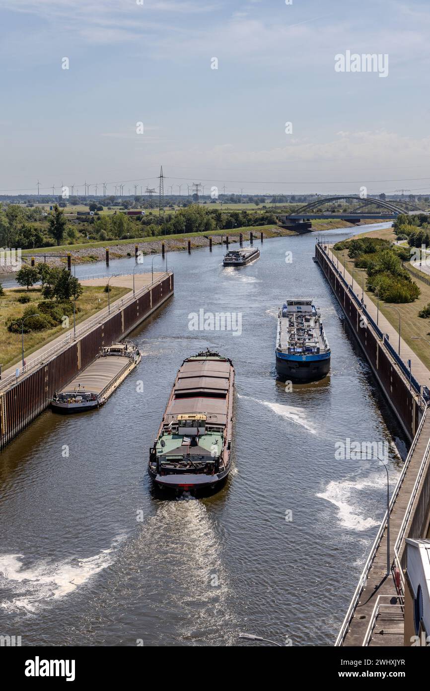 Waterway junction Magdeburg Elbe inland navigation Stock Photo - Alamy