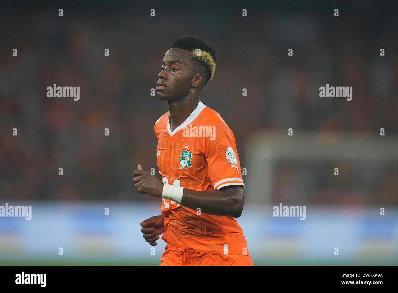 February 11 2024: Simon Adingra (Ivory Coast) looks on during a African ...