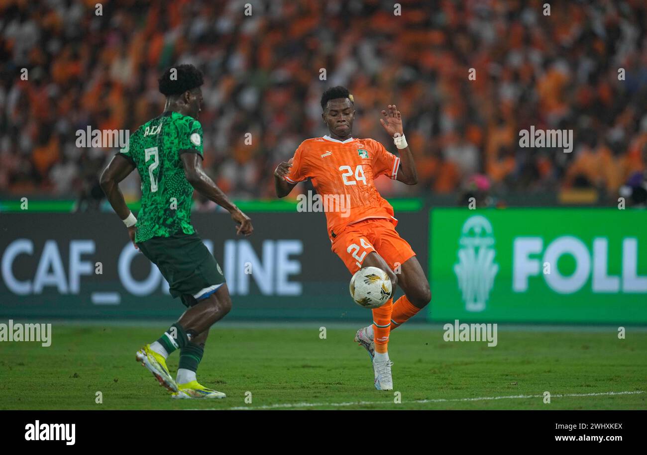 February 11 2024: Simon Adingra (Ivory Coast) controls the ball during ...