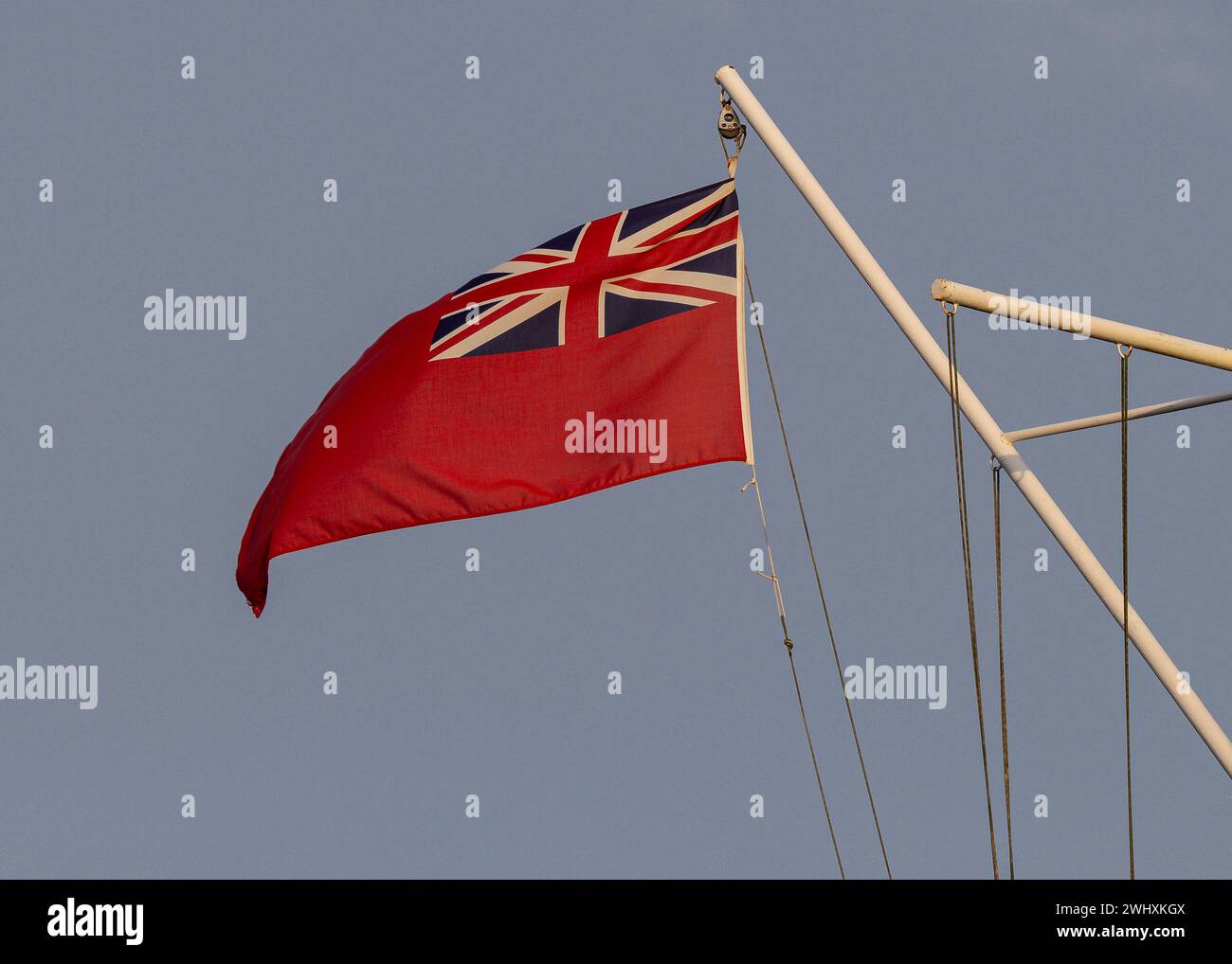Royal Ensign flying from naval poles Stock Photo - Alamy