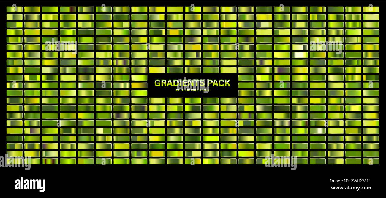 Green, emerald glossy gradient, metal foil texture. Color swatch set ...